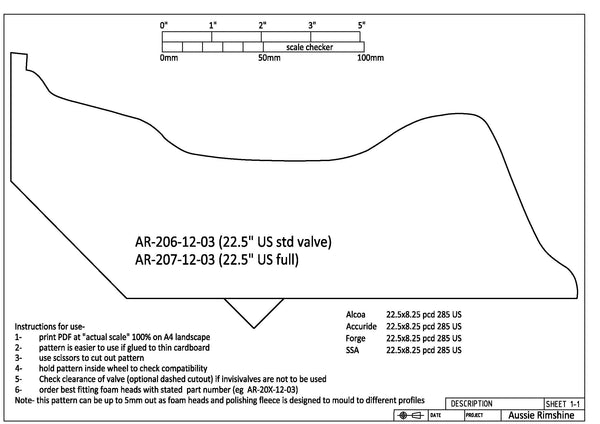 AR-206 Foam Head 22.5 x 8.25" Standard Valve US Standard – AussieRimshine